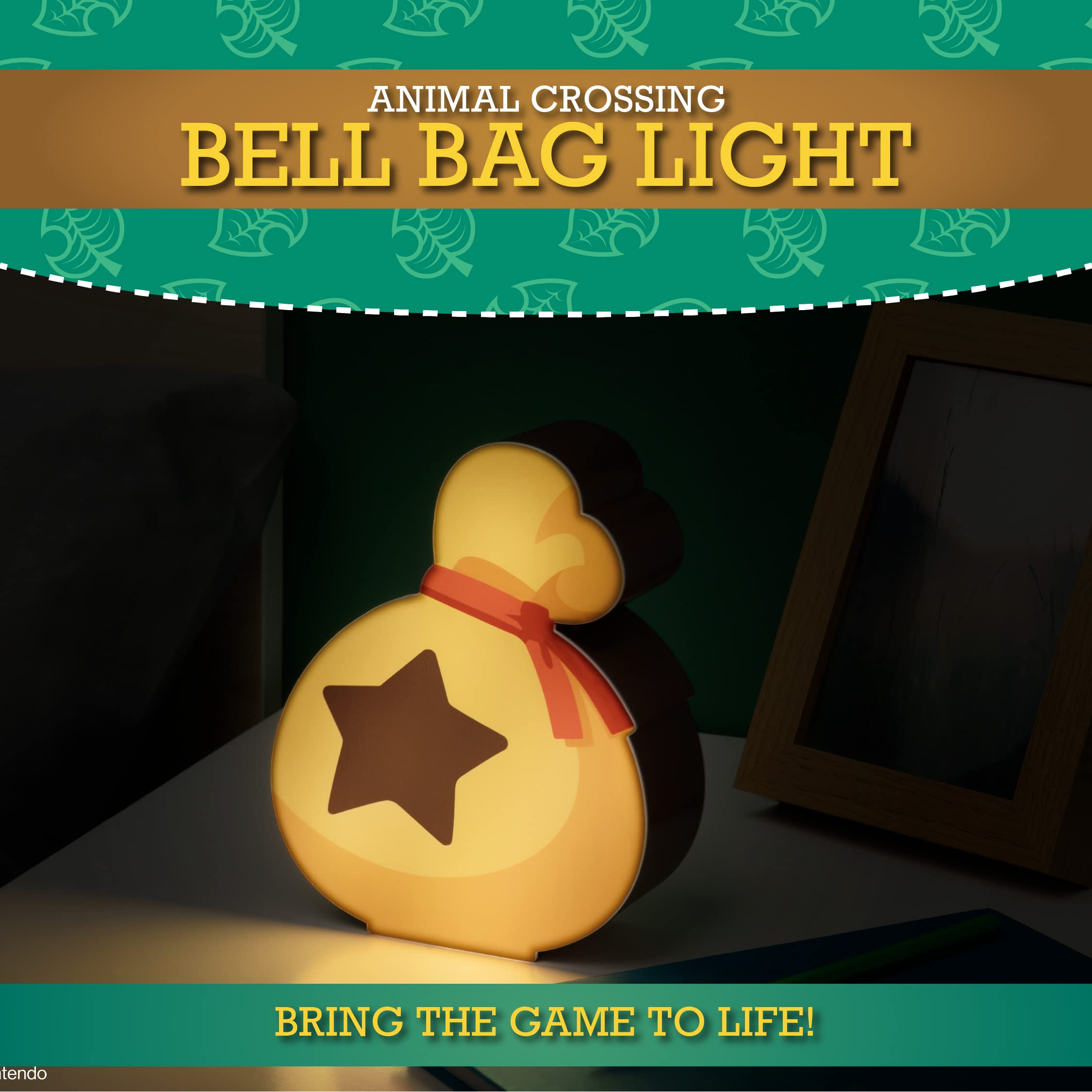 Paladone Animal Crossing Bell Bag Light, Nintendo Switch Kids Room Décor from New Horizons