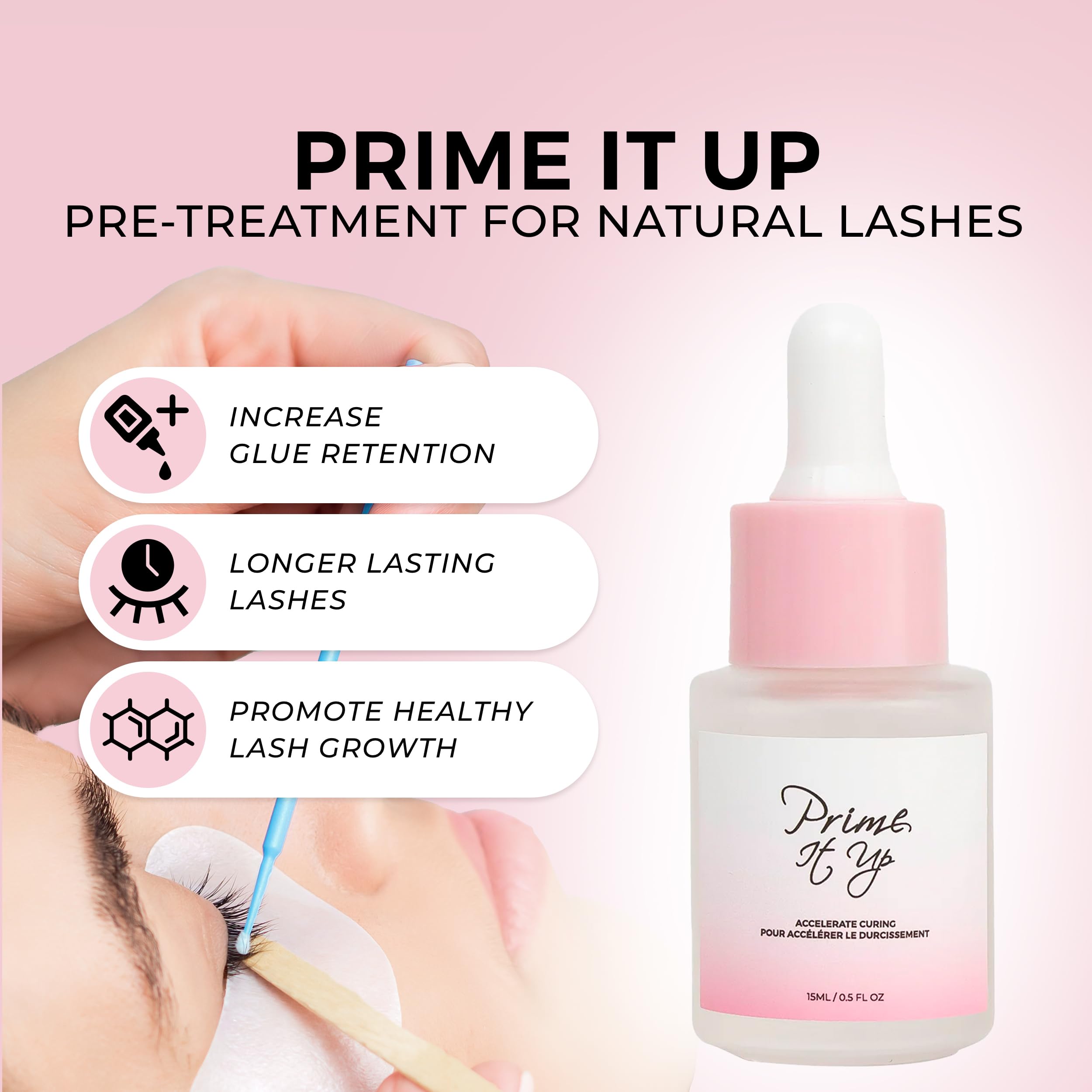 LLBA Eyelash Extension Primer 15 ML - Increase Adhesive Bonding Power | Easily Removes Proteins and Oils/Oil Free/Longer Extension Retention (Prime it up) (Packaging May Vary)