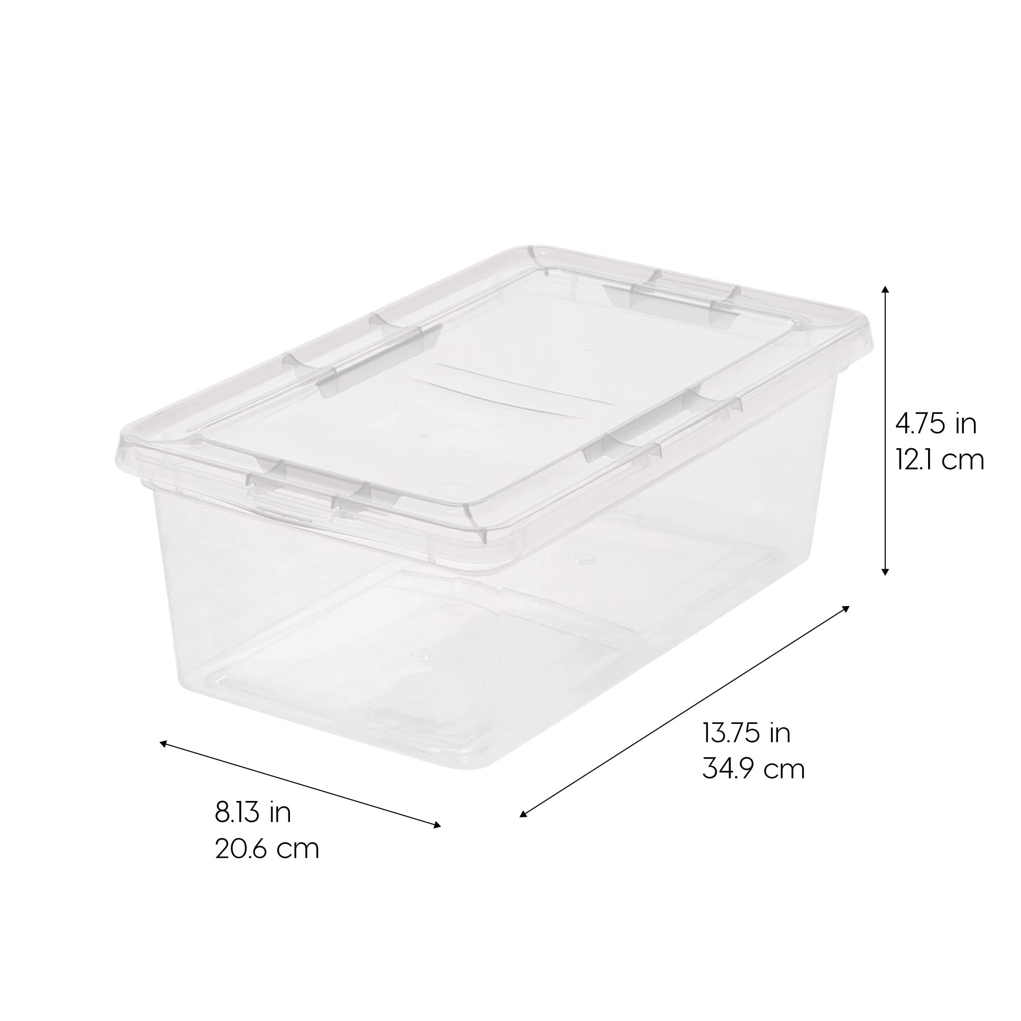 IRIS USA 18-Pack Plastic Storage Container Bin with Lids (6-Count 12 Qt. Pearl + 12-Count 6.7 Qt. Clear), Stackable Nestable Organizing Tote Box Toy General Organization Small School Art Supplies