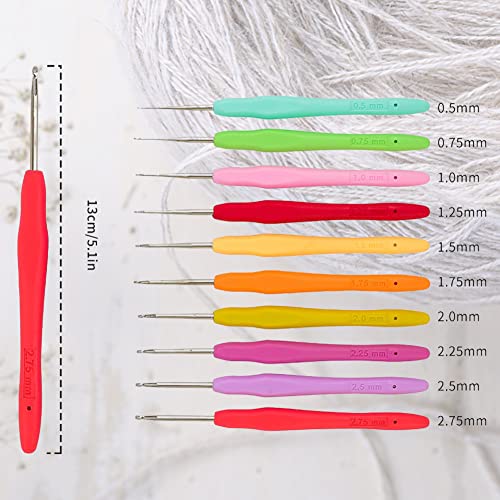 Katech 89 pcs Yarn Crochet Kit for Crochet and Knitting, Different Sizes Crochet Hooks with 16 pcs Colorful Yarn Skeins, Ergonomic Crochet Needle DIY Yarn Weaving Tool (Light Blue)