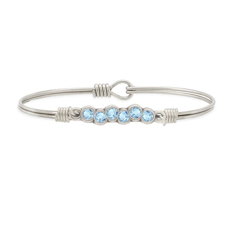 Luca + Danni March Starlight Bangle Bracelet For Women - Silver Tone Regular Size Made in USA