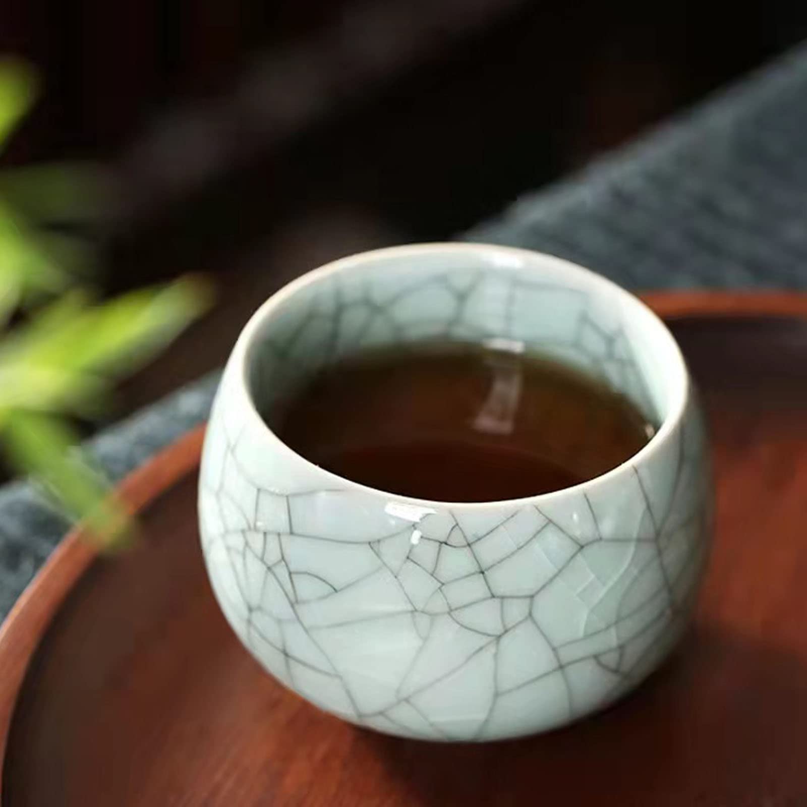 MQjzsh, Jianzhan, Japanese-style teacups, tea sets, ceramic teacups, four-piece set of handmade ice-cracked teacups