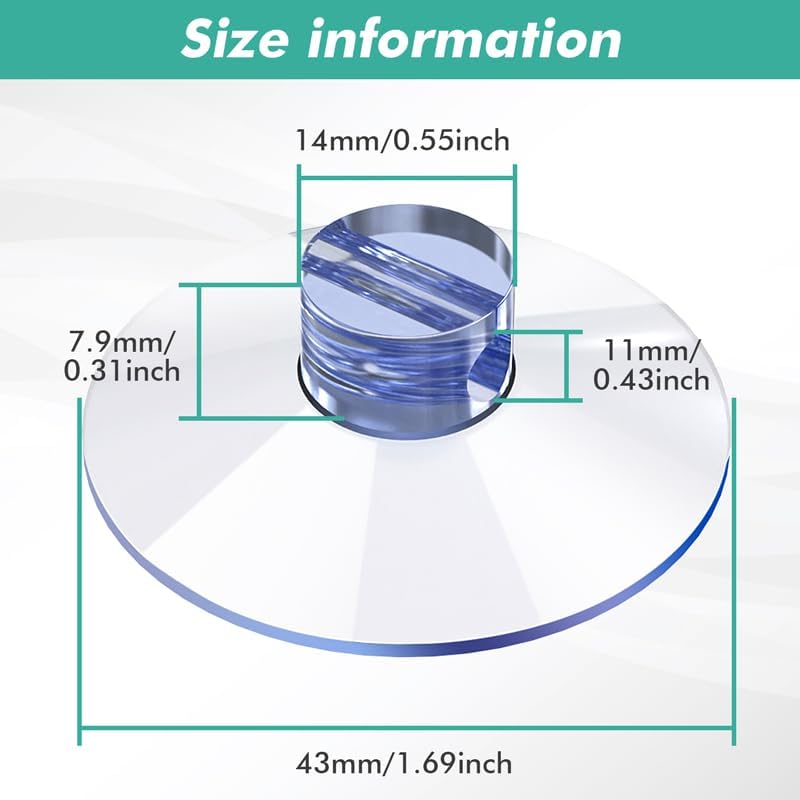 Shower Caddy Connectors Suction Cups for Bathroom, Heavy Strength Large Suction Cups Without Hooks Replacement Heavy Strength Clear Suction Cups (5 Pack)