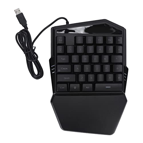 PUSOKEI 35key Mini One Handed Keyboard, RGB Backlit Gaming Keyboard USB Wired Left Handed Keyboard for PC, Laptop, Desktop, Games