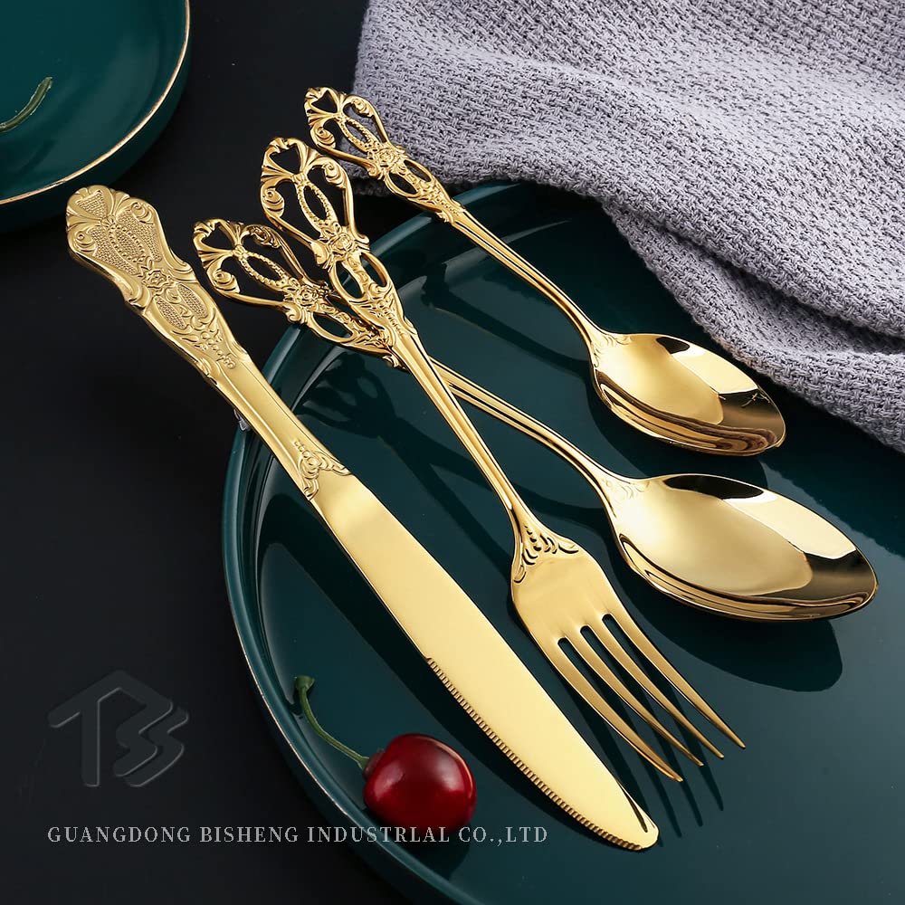 IKXO 35 Piece Silverware Set ,Stainless Steel Silverware Set, Modern Sleek Flatware Set, Include Knife Fork Spoon Long Teaspoon Salad Fork Mirror-Polished Dishwasher Safe Cutlery