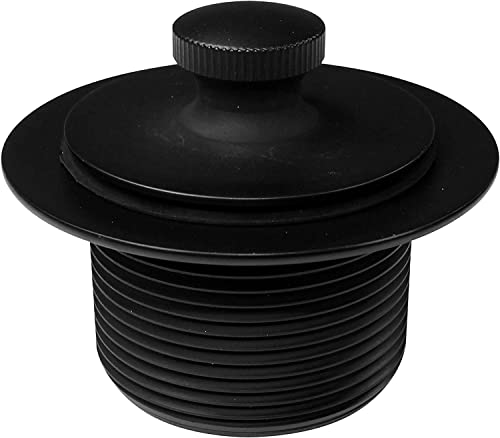 Westbrass D321H-62 14" Brass Bath Waste & Overflow Assembly with Twist & Close Drain Plug and Illusionary Faceplate, Semi-Exposed, Matte Black