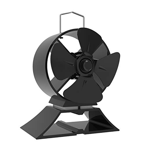 JKsmart Mini Stove Fan-4-Blade Silent Operation Heat Powered Stove Fan for Wood/Log Burner/Fireplace - Eco Friendly [Energy Class A+++]