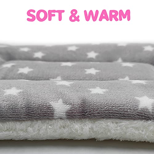 RIOUSSI Bunny Bed, Guinea Pig Warm Bed for Small Animals Rabbits Chinchillas Hedgehogs Baby Cats Ferrets.12 X10, 2Pack,LightGray