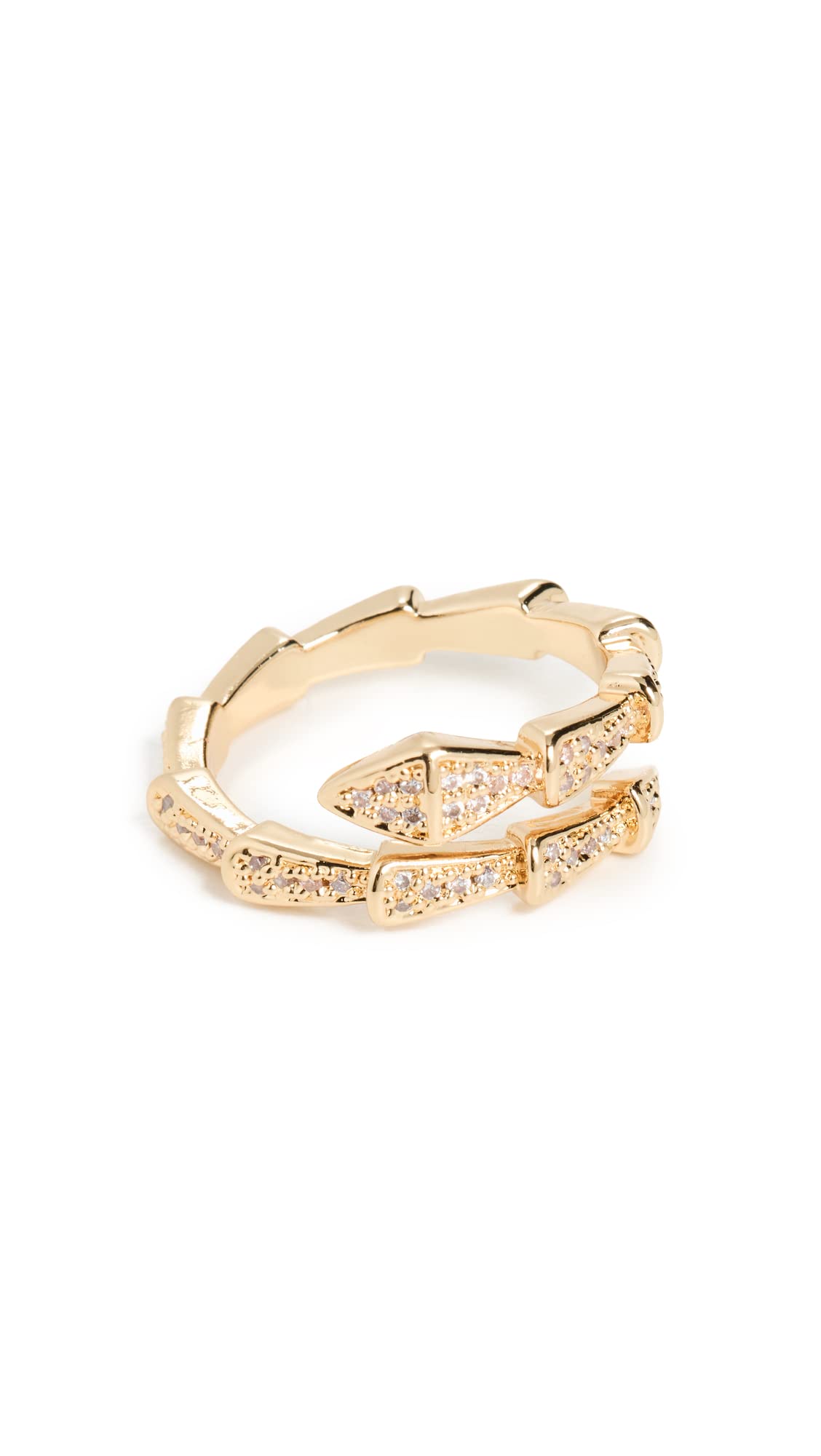 Jules Smith Women's Crystal Swirl Ring, Gold, 8