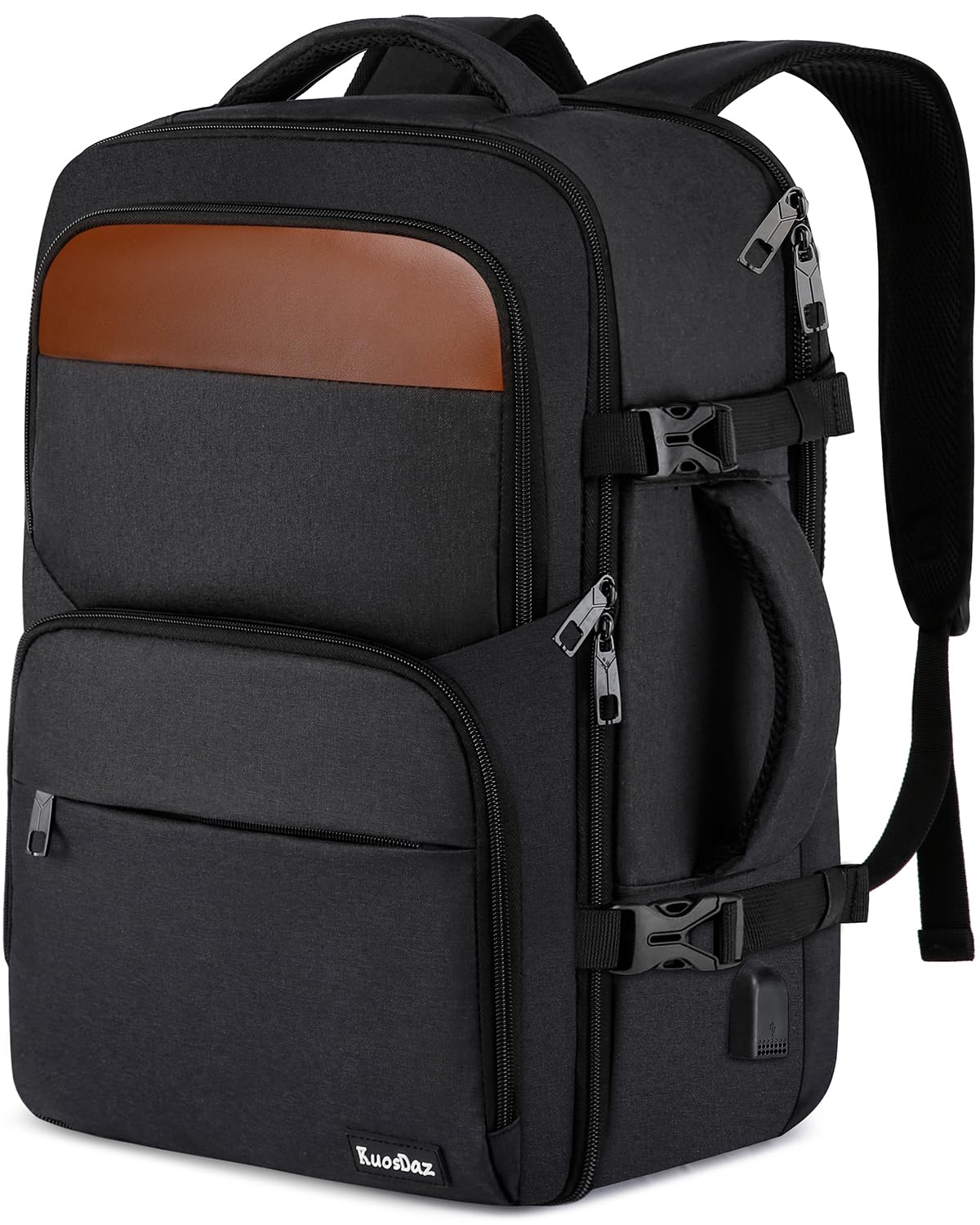 Kuosdaz Travel Laptop Backpack for Men, Bookbags for Men Women, Casual Back Pack with USB Charging Port, Water Resistant Business Work Bag, Casual Daypack Fits 15.6 Inch Laptop, Grey