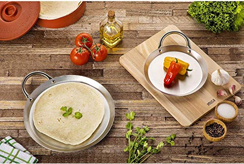 IMUSA USA 11.5" Stainless Steel Round Comal w/Stainless Steel Single Handle