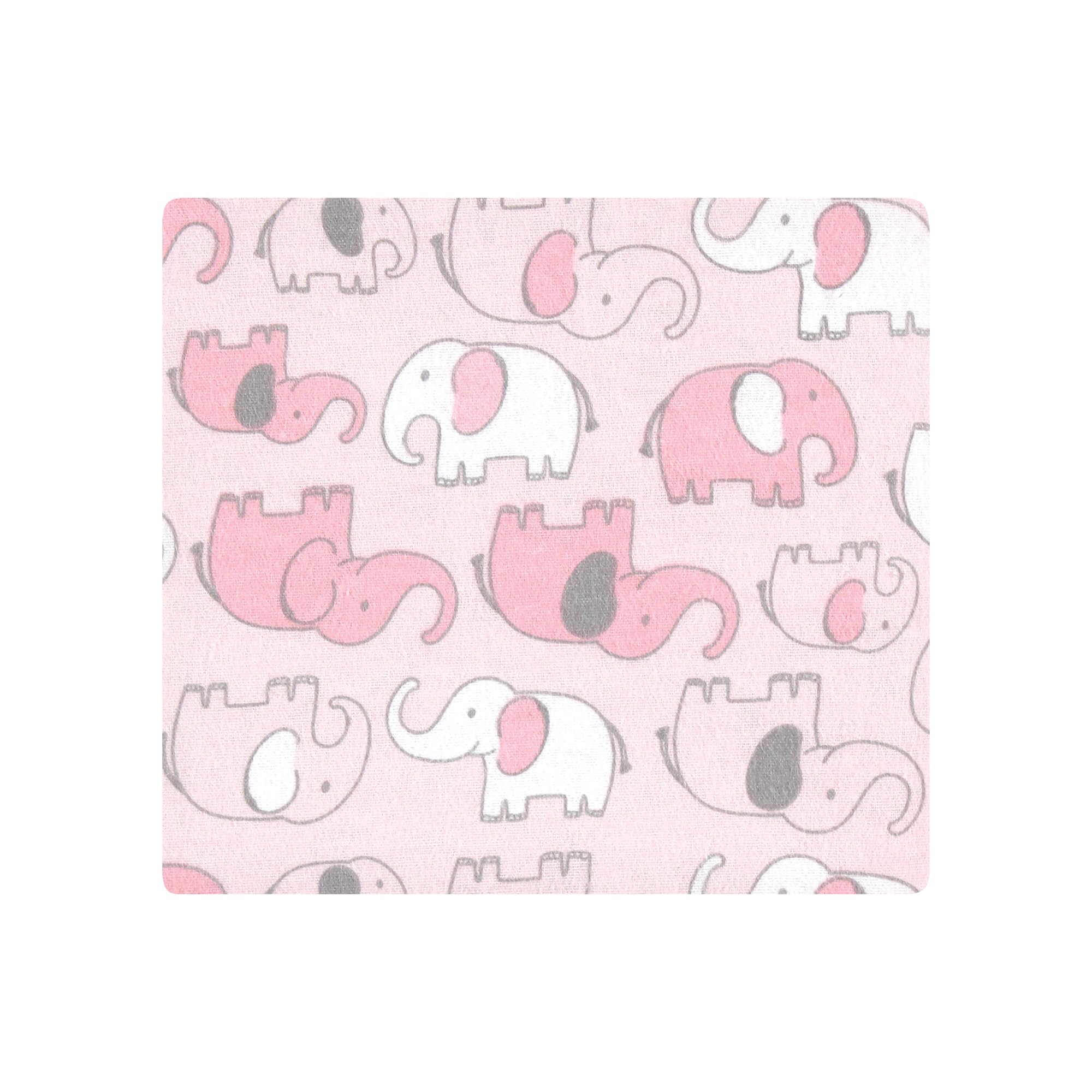 Hudson Baby Unisex Baby Cotton Flannel Receiving Blankets, Girl New Elephant, One Size