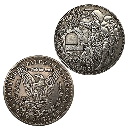 MarshLing Antique Liberty Old Coins Morgan Silver Dollars 1921 Coin Collecting USA Old Original Pre Morgan One Dollar (Silver Old Coin)