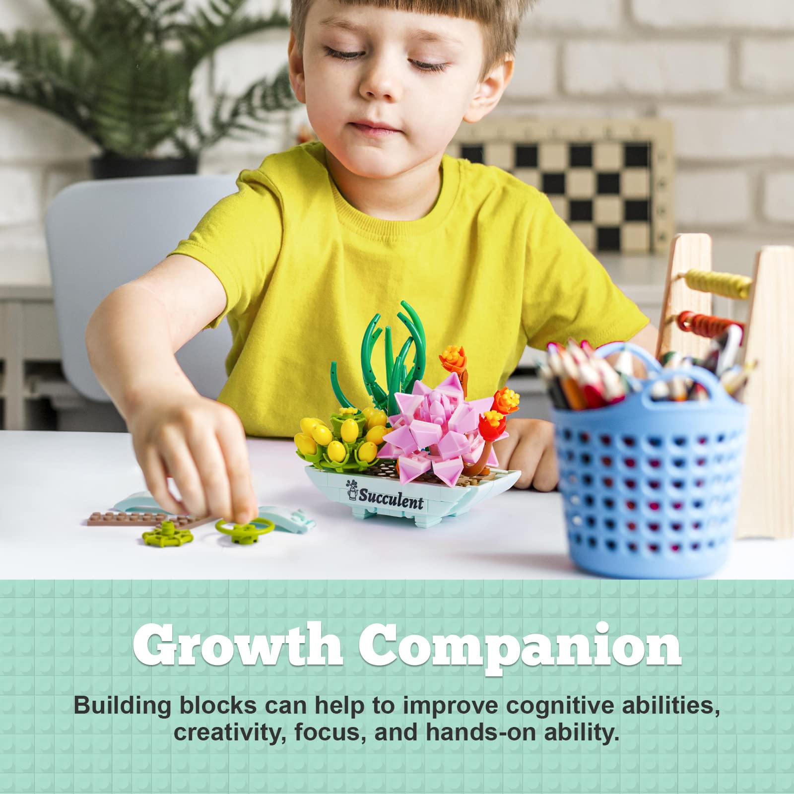 NiToy Bonsai Mini Succulent Building Block Toy 277PCS, Ideal Indoor Home Decor for Plant Lovers, for Kids and Adults