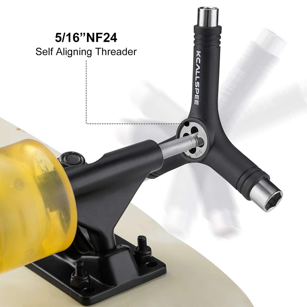 KCALLSPEE Skateboard Tool, Y Skate Tool and Allen Key with Cross Screwdriver Head and 8PCS Axle Nut, Universal for Longboard Skateboard and More