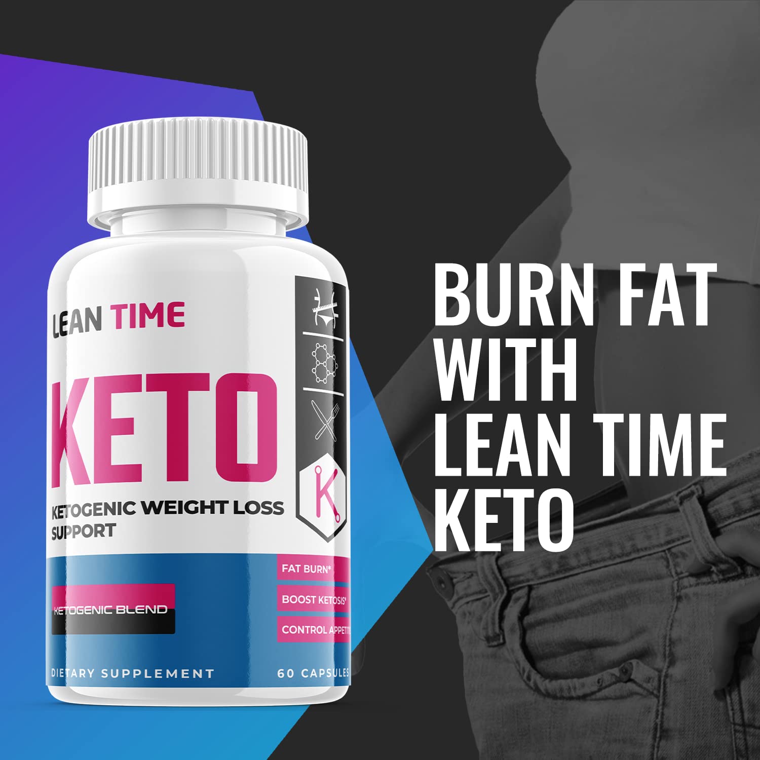 Lean Time Keto Advanced Formula Ketosis Supplement Pills (1 Pack)
