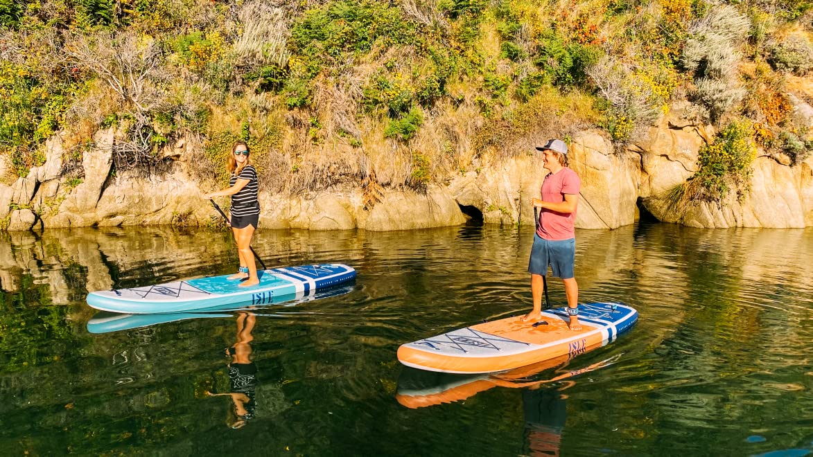 ISLE Pioneer Inflatable Stand Up Paddleboard & iSUP Bundle Accessories & Backpack β Wide Stance, Durable, Lightweight β 285 lbs Capacity (Coral Pink, 10'6" x 34" x 6")