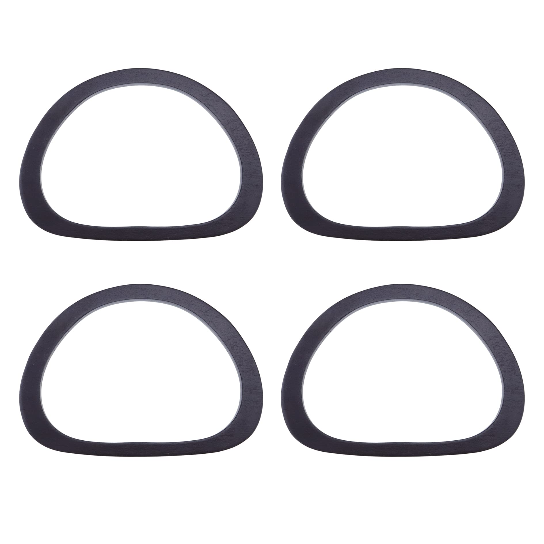 Mewutal 4PCS Black Wooden Oval Leather Bag Handle D-Shaped Bag Handles for Woven Bag Purse Cloth Bag