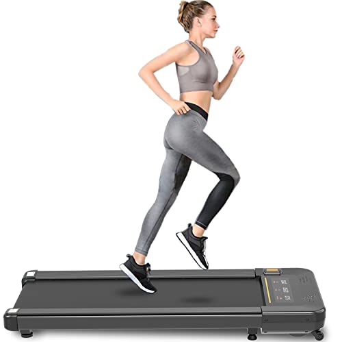 Marsvogel Pad Desk Treadmill, Under Desk Treadmill 2 in 1 Walking and Jogging with Remote Control and LED Display, 2.5HP Walking Jogging Machine Walking for Home and Office QER134, Light Black2