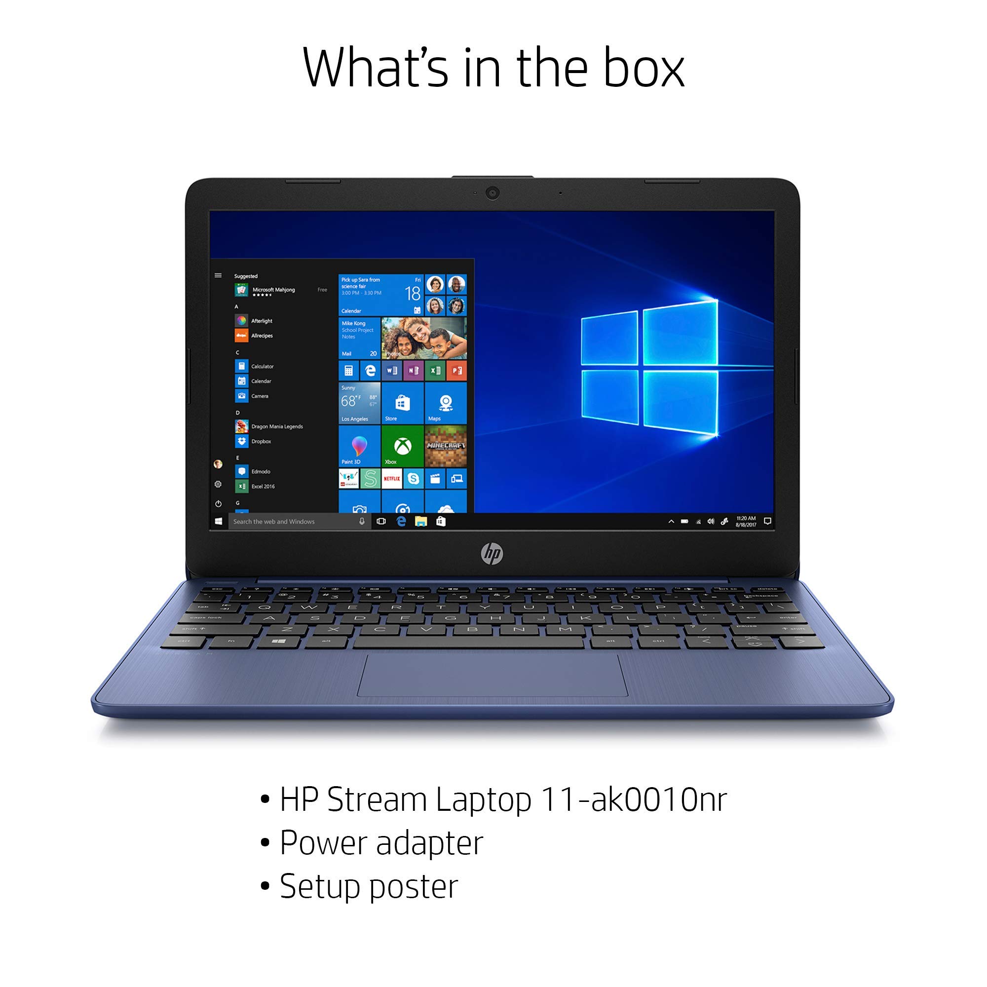 HP Stream Laptop Intel N4000 4GB 64GB eMMC 14-Inch WLED Win 10 S Mode (Renewed)