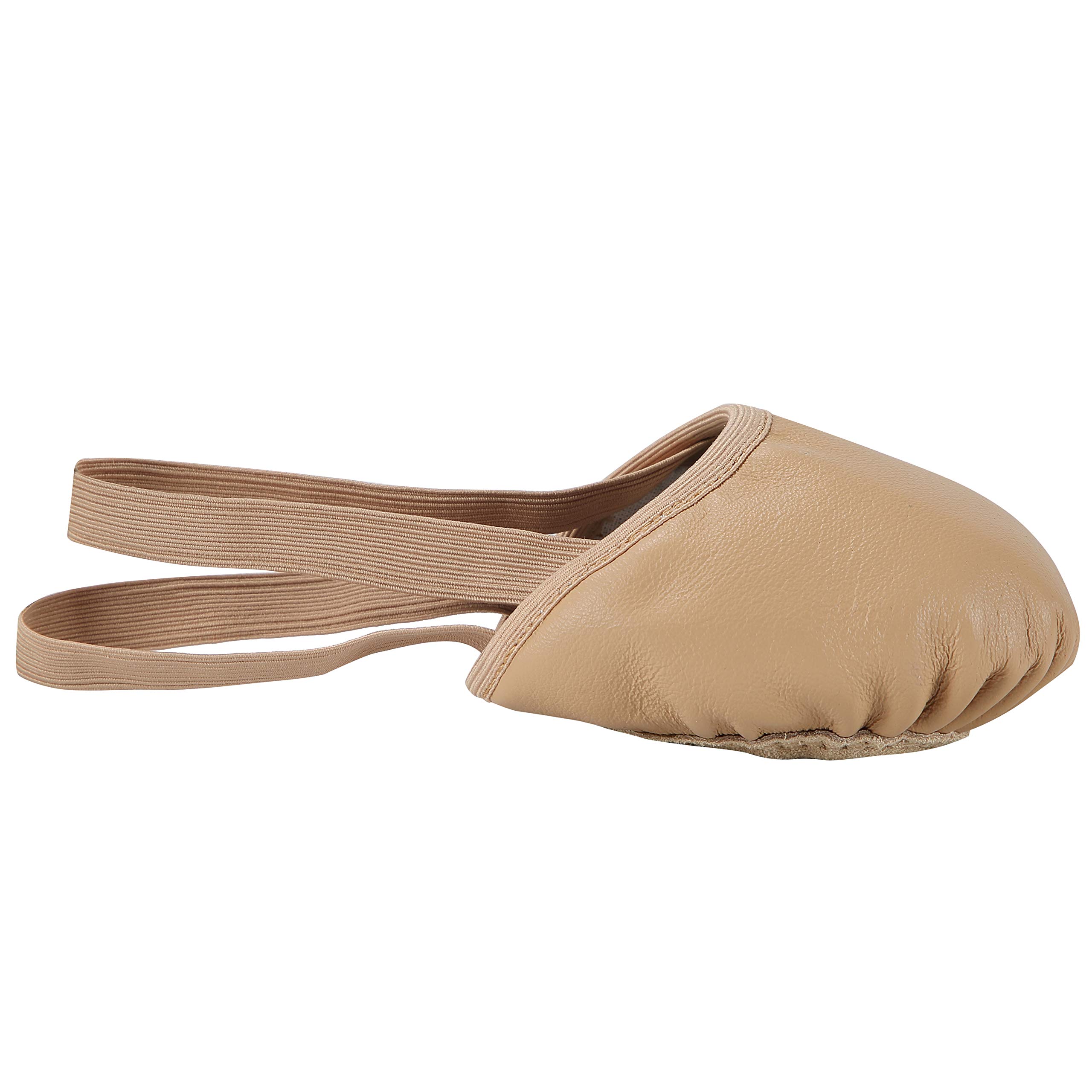 Linodes Leather Contemporary Pirouette Lyrical Half Sole Jazz Ballet Dance Shoe Turning Shoes for Women and Girls-Tan-S