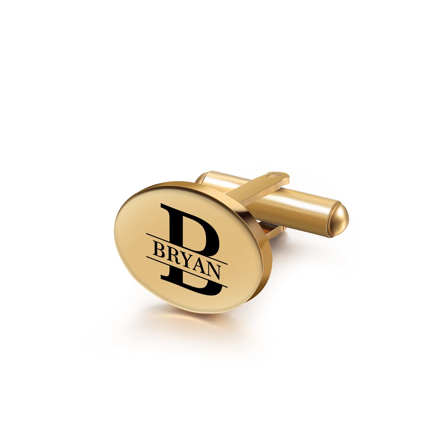 Nauchild Gifts for Men Cufflinks for Men Custom Initial A-Z Cuff Links Personalized Name Cufflinks for Business Wedding Tuxedo Shirts(gold 1)