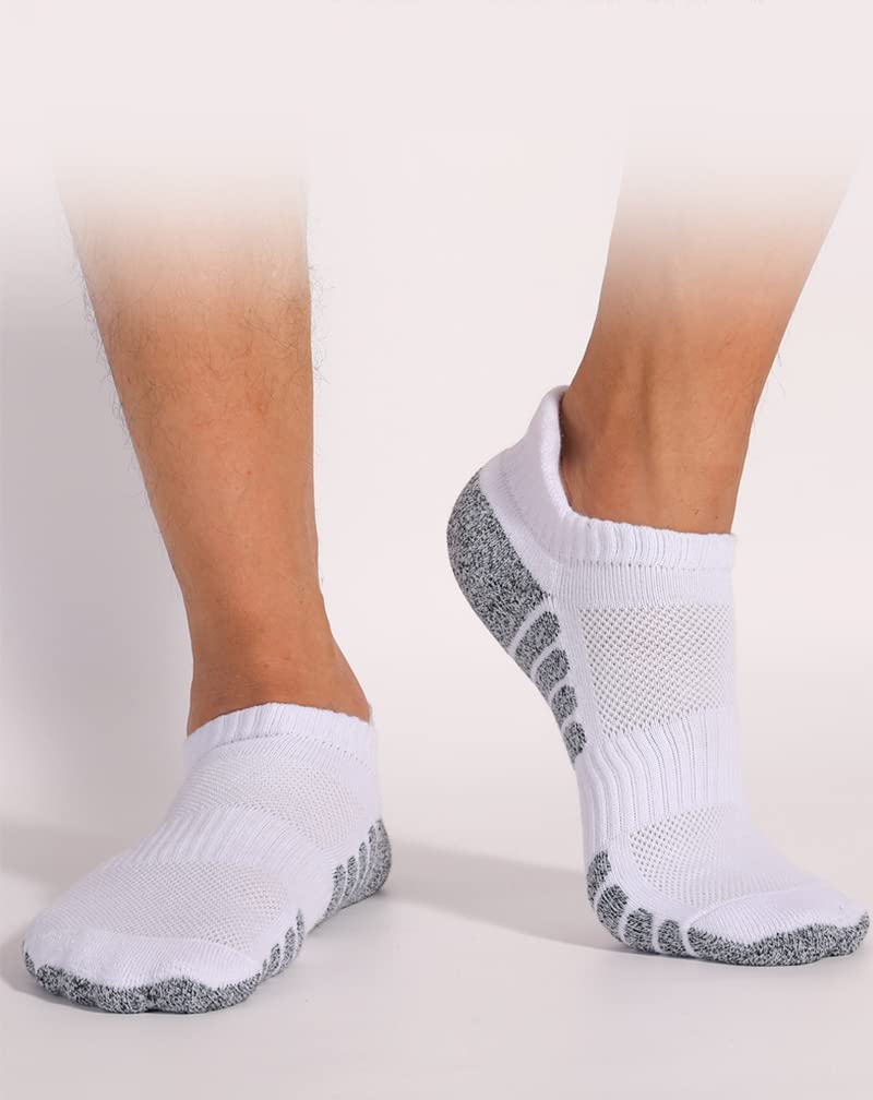 Maileflen Men Ankle socks Athletic Running Low Cut comfort fit short No Show Socks 6 Pairs Black and white XL