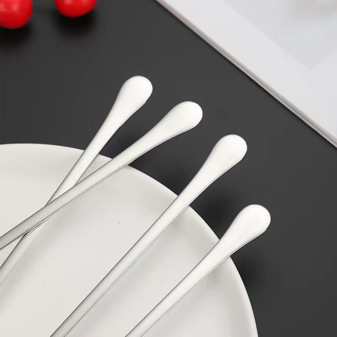 Long Handle Spoons,8-inch Ice Tea Spoon, Coffee Stirrers,Ice Cream Spoon, AXIAOLU Premium 18/10 Stainless Steel Cocktail Stirring Spoons, Set of 4 Silverā¦