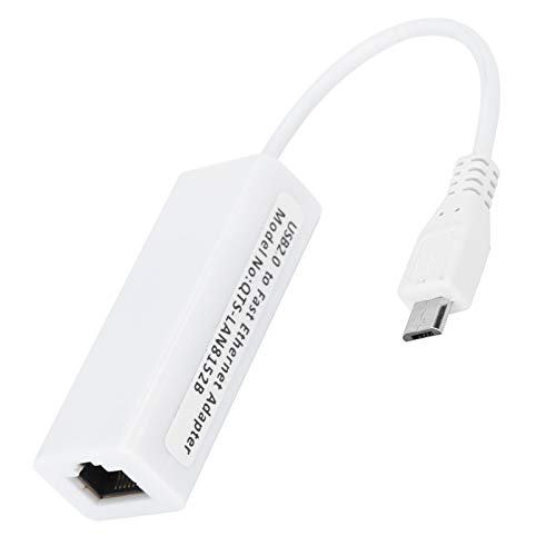 Micro USB to RJ45 Ethernet Adapter, Automatic Switch Half or Full Duplex USB 2.0 Network Card Adapter Gigabit for Linux for Raspberry Pi Zero 1.3/W Motherboard