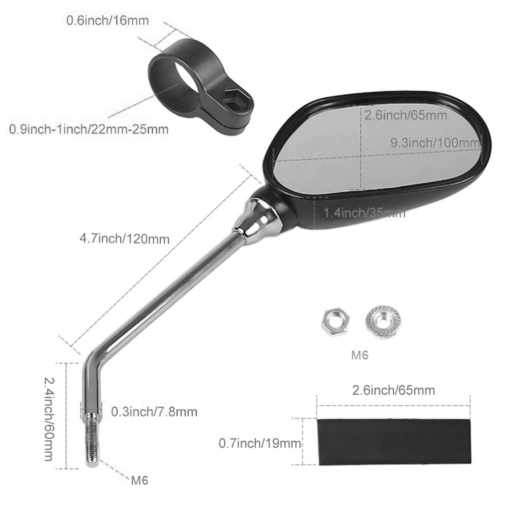 Jeemitery Bike Mirror, Adjustable Rotatable bicycle mirrors for handlebars, Safe 360 Rotation Rearview Mirror Mountain Bike Mirror Handlebar Mount