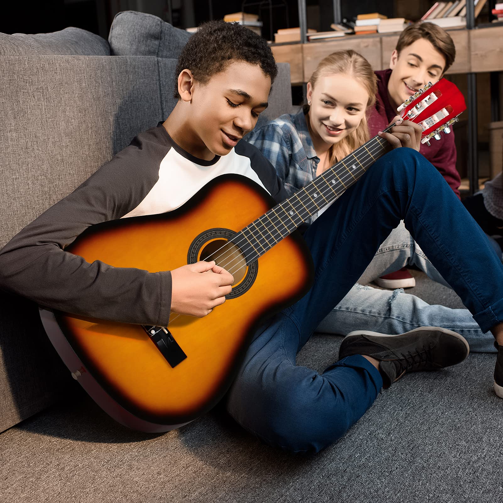 Moukey 41" Acoustic Guitar for Beginner Adult Teen Full Size Guitarra Acustica with Chord