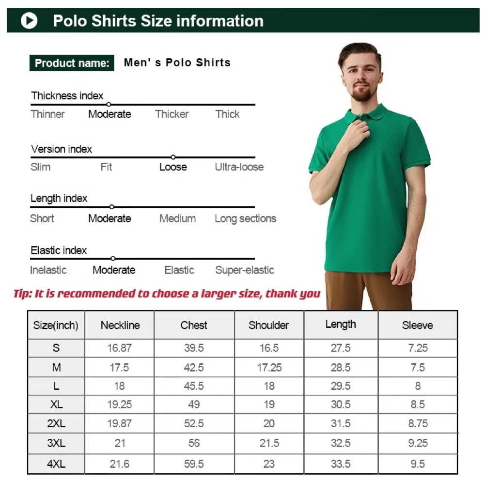 Men's Polo Classic Daily Golf Shirt Short Sleeve(Dark Green)