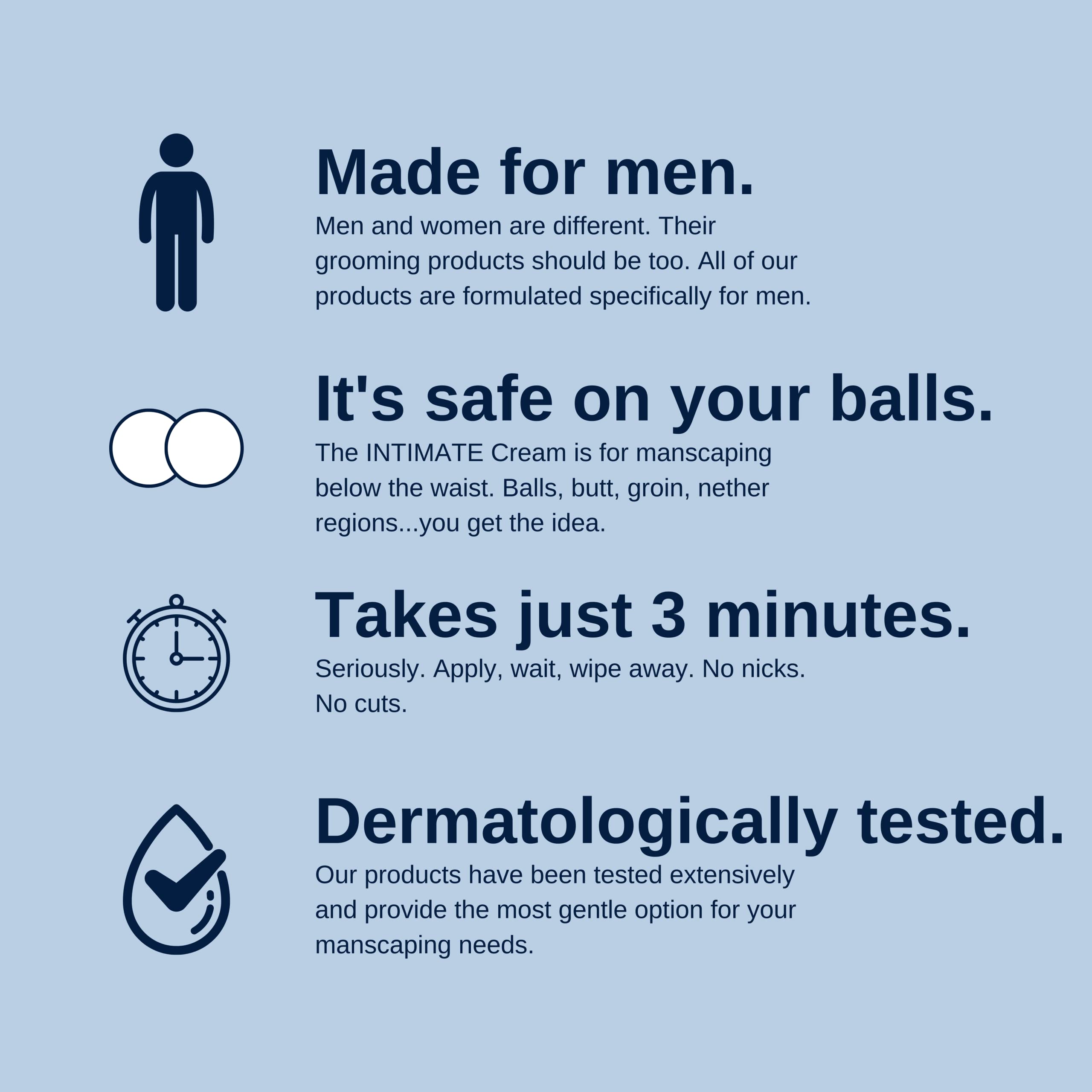No Hair Crew | Intimate Bundle | Includes Hair Removal Depilatory Cream for Men and Dry & Fresh Body Powder for Sweat and Odor Control