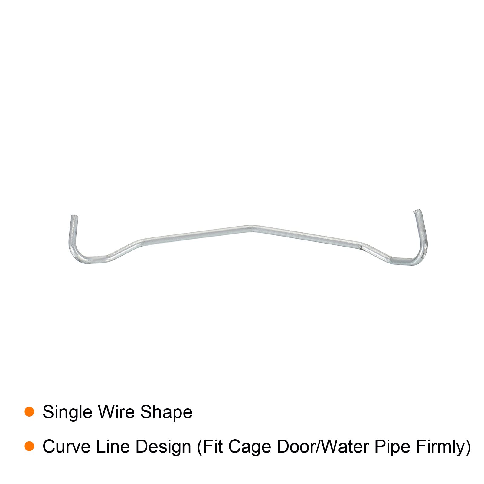 PATIKIL 3.1x0.7 Cage Door Hook, 25Pcs Stainless Steel Durable Singe Wire Water Pipe Latch Hook for Locking and Fixing Rabbit Pig Poultry Cage, Silver