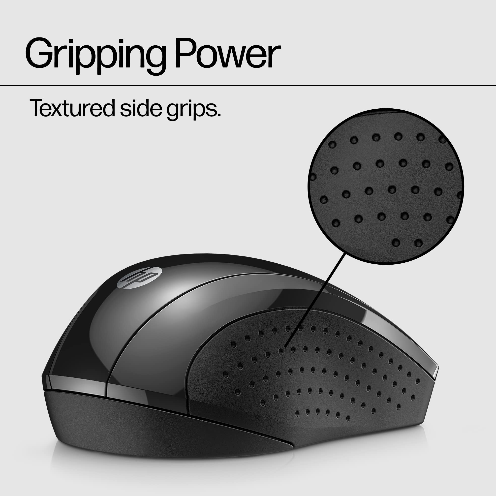 HP Wireless Mouse - Black, 15-Month Battery, 1600 DPI Sensor, Side Grips - For PC/Laptop, Mac, Chromebook