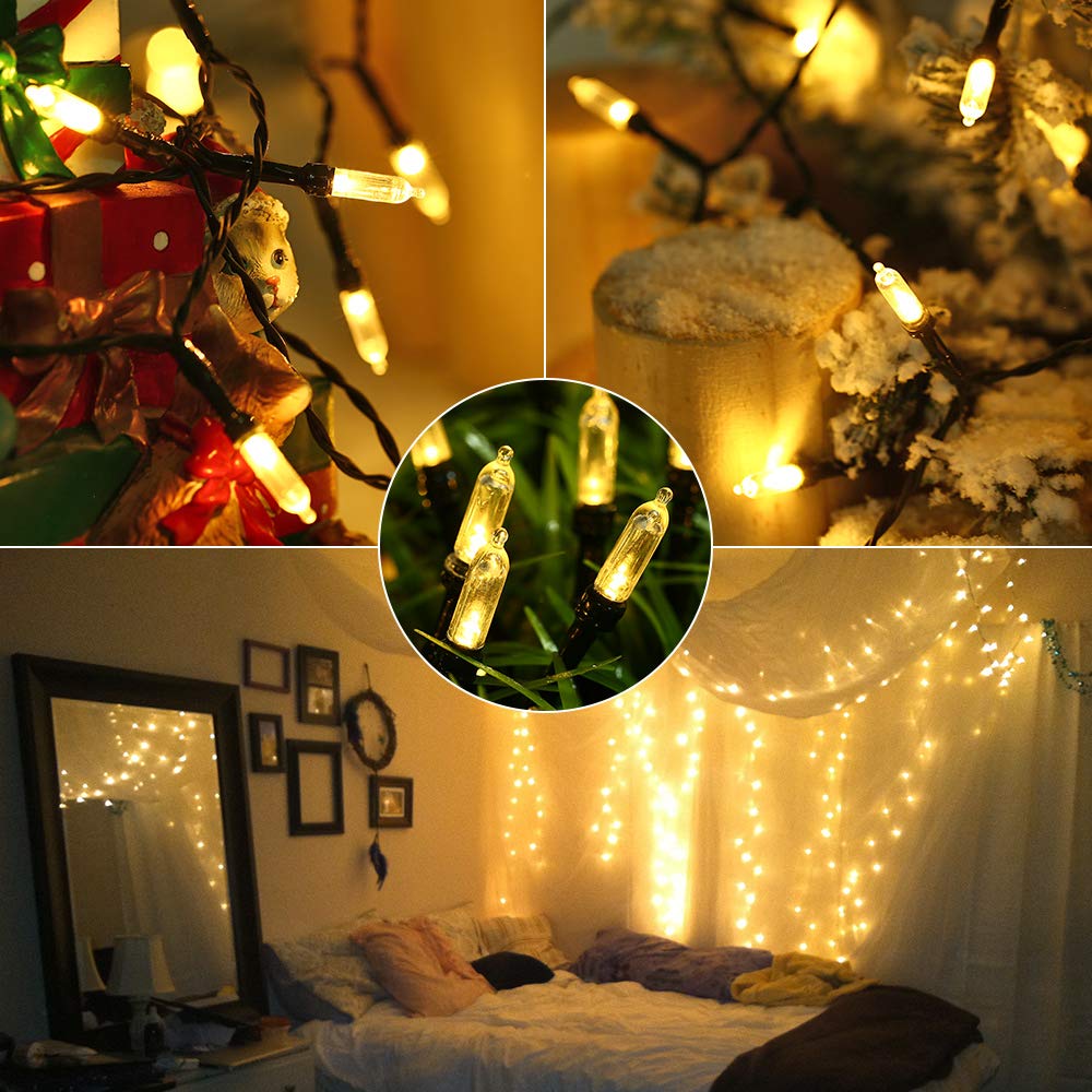 Joomer Orange Halloween Lights, 33ft 100 LED Battery Operated Orange Lights Waterproof with 8 Modes & Timer Function for Halloween Decorations