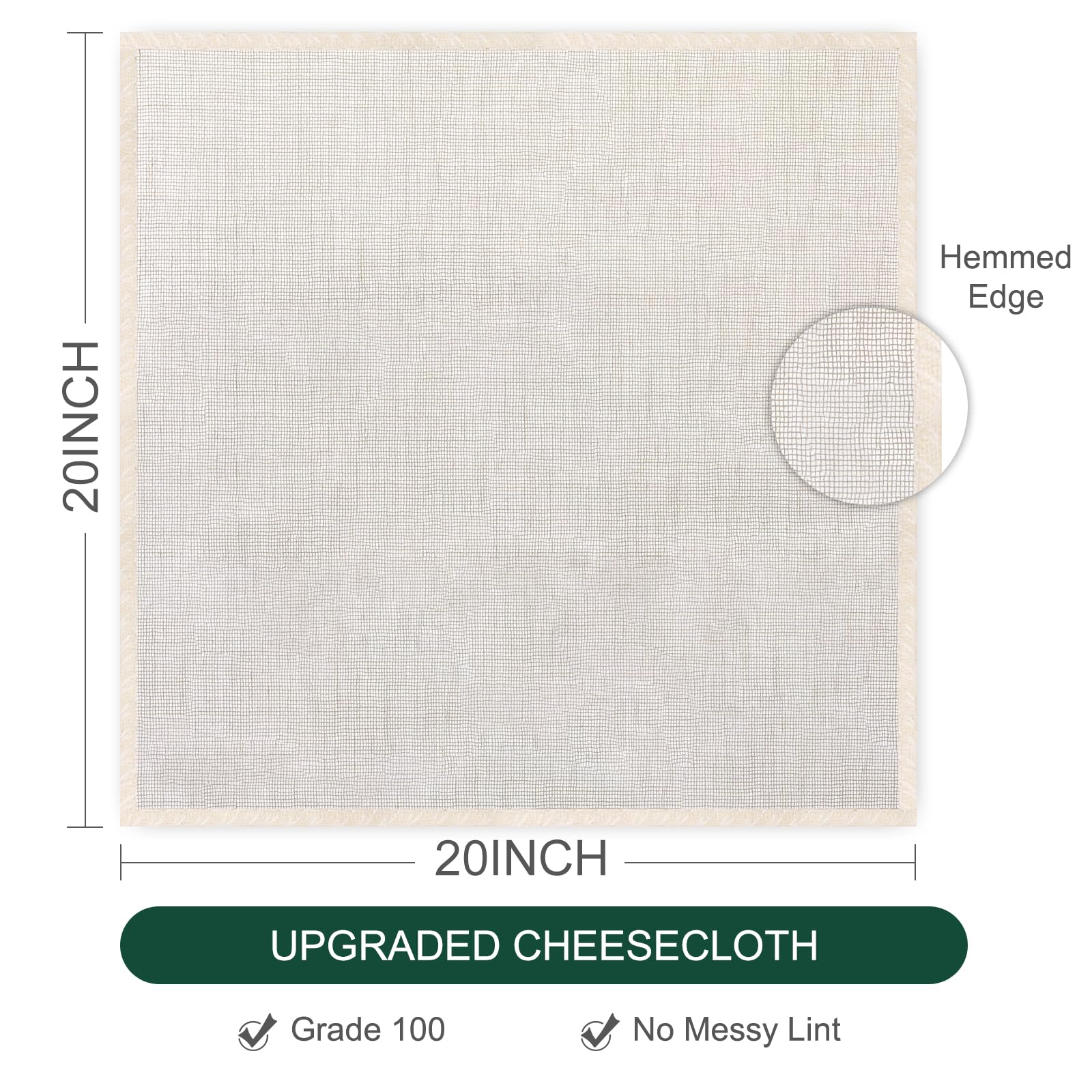 Paoeyrb 6Pcs 20x20Inch Cheese Cloth, 100Percent Organic Unbleached Pure Cotton Muslin Cloth, Reusable Cheesecloth, Premium Cheesecloth for Straining, Cooking, Bread, Butter