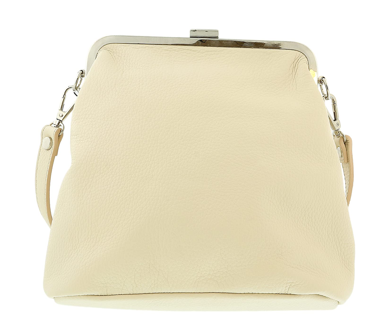 Pierre Cardin Cream Leather Small Vintage Shoulder Crossbody Bag for womens