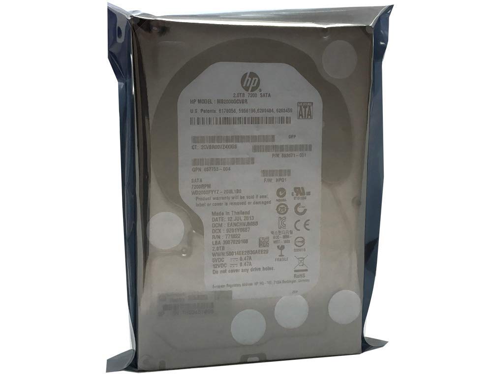 HP/Western Digital RE WD2000FYYZ 2TB 7200RPM 64MB Cache SATA 6.0Gb/s 3.5" Enterprise Internal Hard Drive (Renewed)