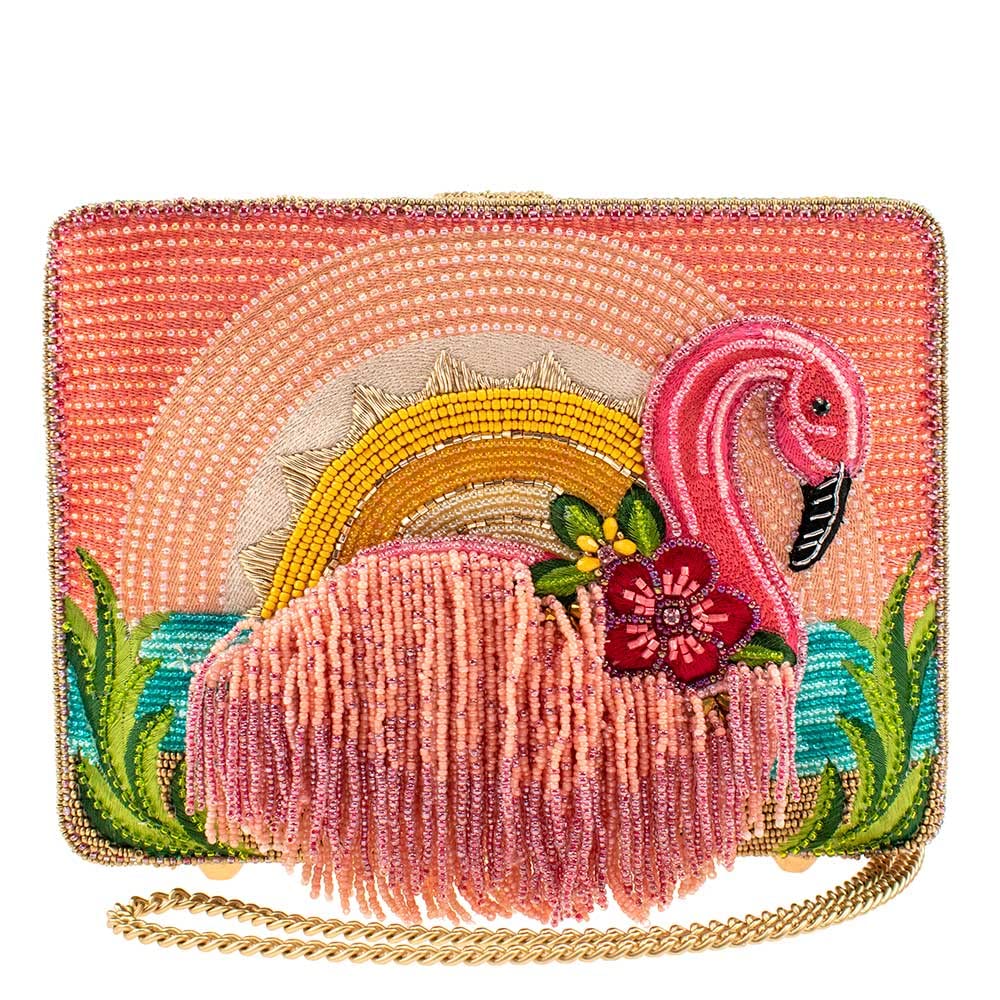 Mary Frances Pink Tropics Crossbody Flamingo Handbag, Multi
