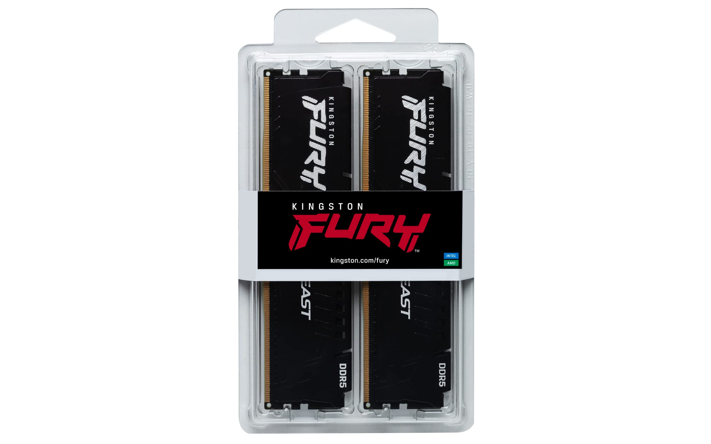 Kingston Fury Beast 32GB (2x16GB) 5600MT/s DDR5 CL40 DIMM (Kit of 2) Desktop Memory KF556C40BBK2-32