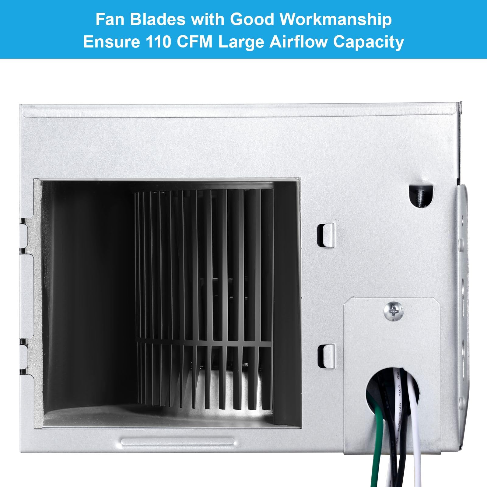 JOEAONZ Bathroom Fan with Light 110 CFM Quiet, 6500K 800LM Household Ventilation Fan Light Combo, Energy Saving Ceiling Mount Bathroom Exhaust Fan, Multipurpose Bath Extractor Fan, Easy to Install