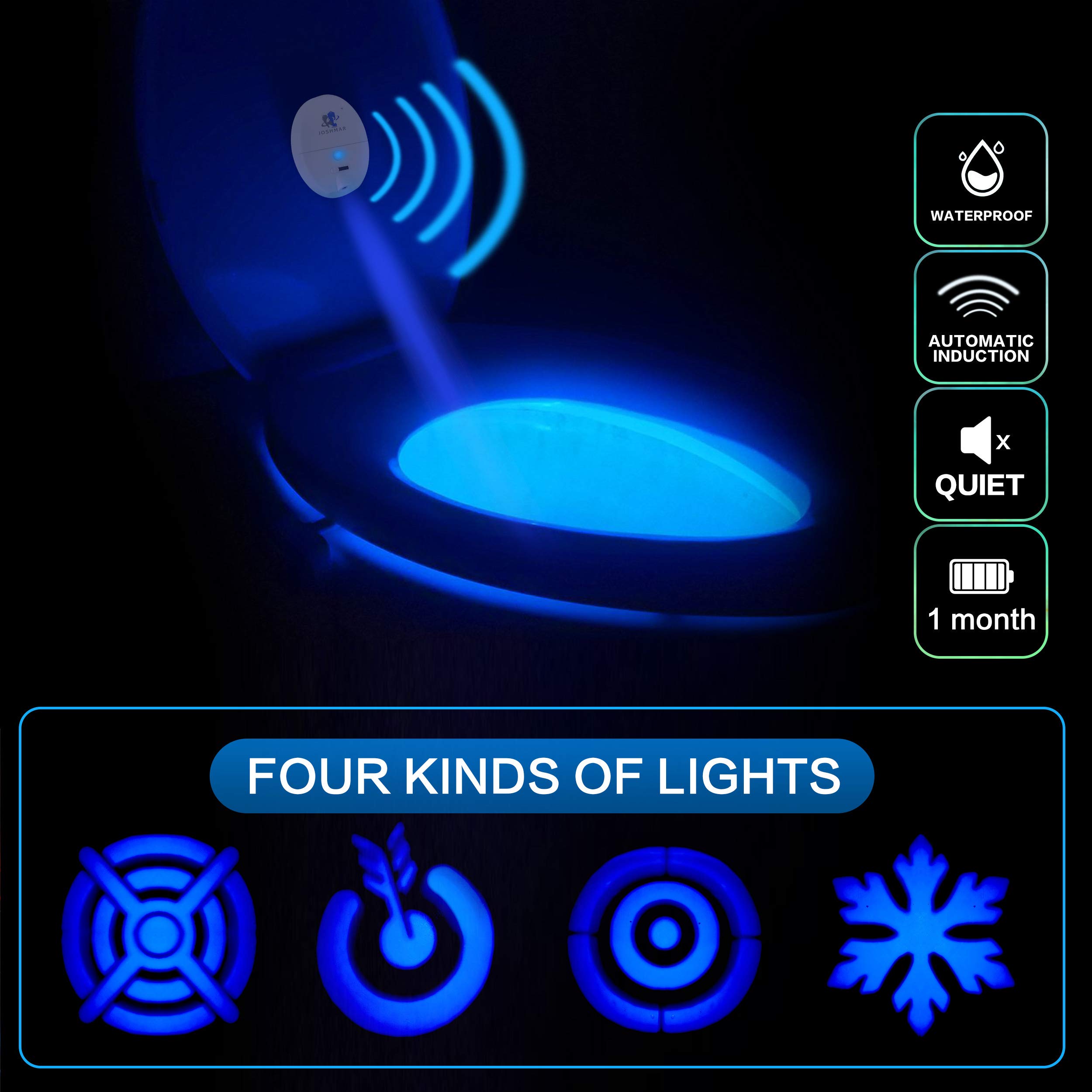 JOSHMAR Boy Potty Training Target Sensor Light - Easy Fast and Fun Learning. Perfect Toddler Potty Training with 6 Toilet Stickers as Gift for Children - Son, Nephews and Grandchildren. for All Ages.