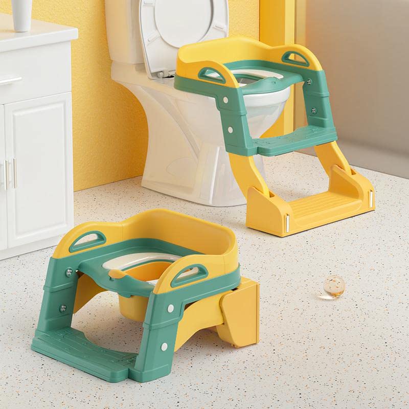 QH baby 2-in-1 Potty Training Toilet and widened double step Toilet Ladder,suitable for boys and girls aged 1-10 with Toilet Training needs