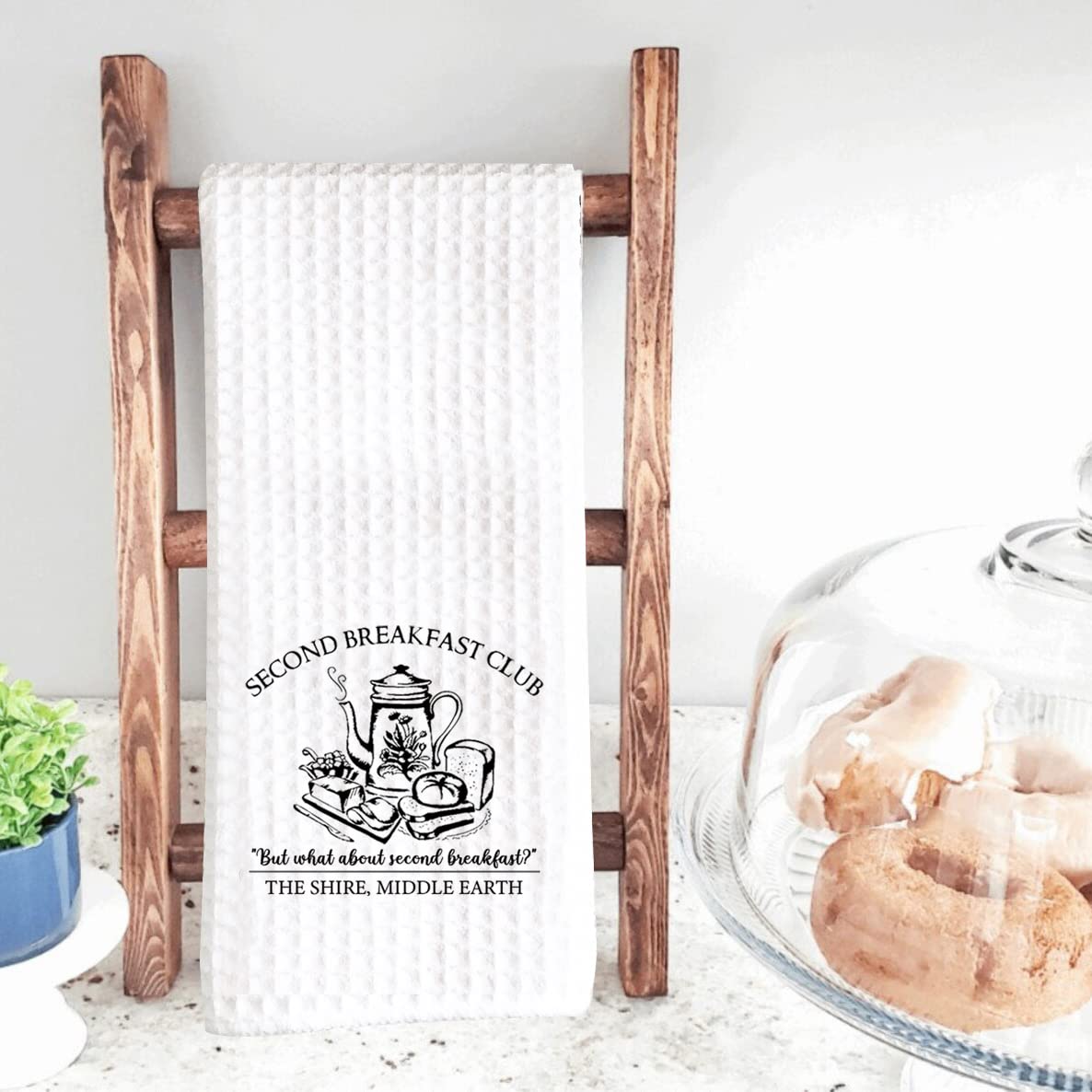 LOTR Movie Inspired Kitchen Decor But What About Second Breakfast Club Kitchen Towel Dish Towel Tea Towel (Second Breakfast Towel)