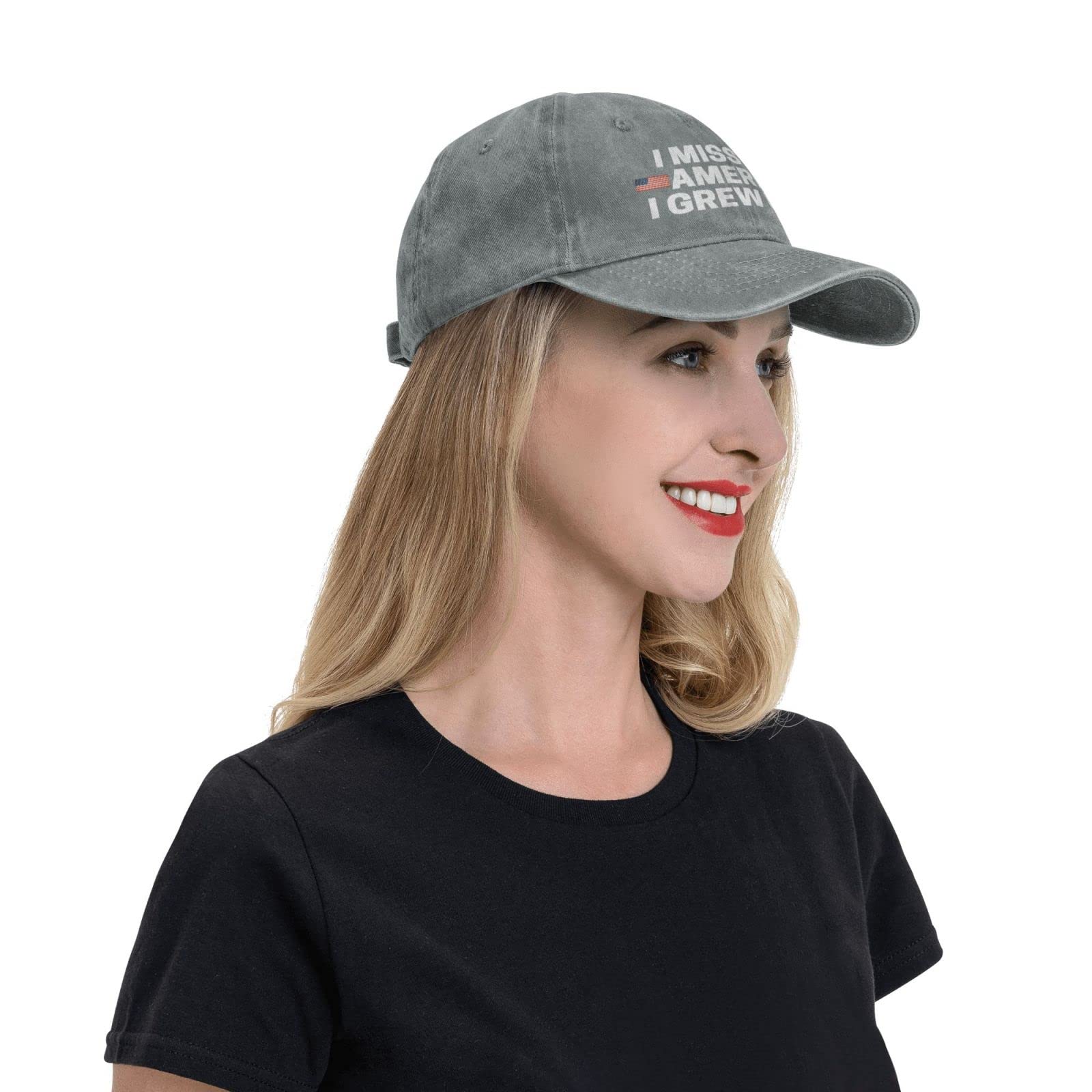 I Miss The America I Grew Up in Hat Men Baseball Hat Graphic Cap Gray