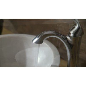 Moen Eva Chrome One-Handle Single Hole Bathroom Sink Faucet with Optional Deckplate and Available Vessel Sink Extension Kit, 6400, 0.375