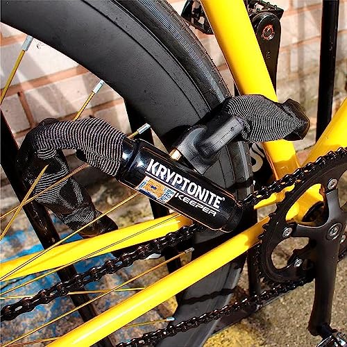 Kryptonite Keeper 585 Bike Chain Lock, 2.7 Feet Long Heavy Duty Anti-Theft Bicycle Chain Lock with Keys for Bike, Motorcycle, Scooter, Bicycle, Door, Gate, Fence,Black