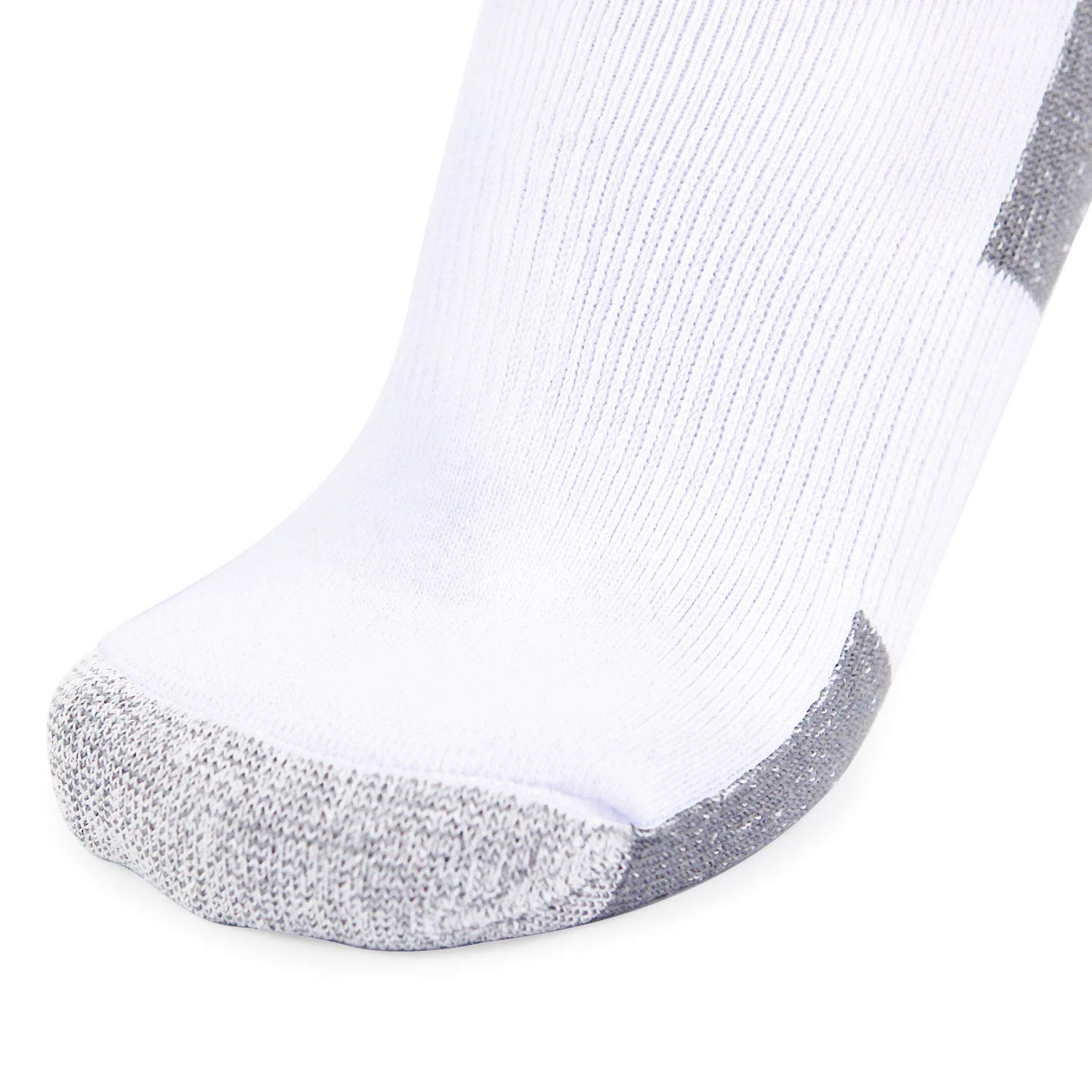 JOURNOW 10 Pairs Men's Cotton Extra Heavy Cushion Low Cut Socks (10-13, White+Light Gray, numeric_10)
