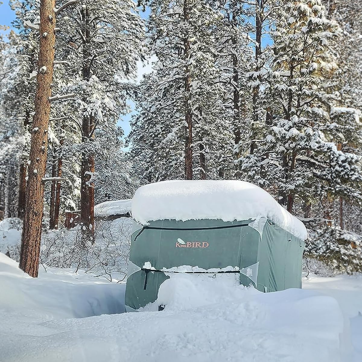 KING BIRD Upgraded Travel Trailer RV Cover, Heavy Duty 5 Layers Tearstop-Tec™ Anti-UV Top Panel, Durable Camper Cover, Fits 26.8'-29.8' Motorhome-Breathable, Water-Repellent, Rip-Stop